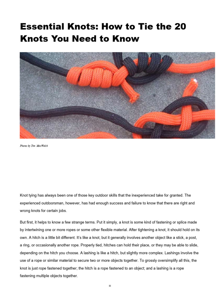 Essential Knots | Download Free PDF | Knot | Ropework