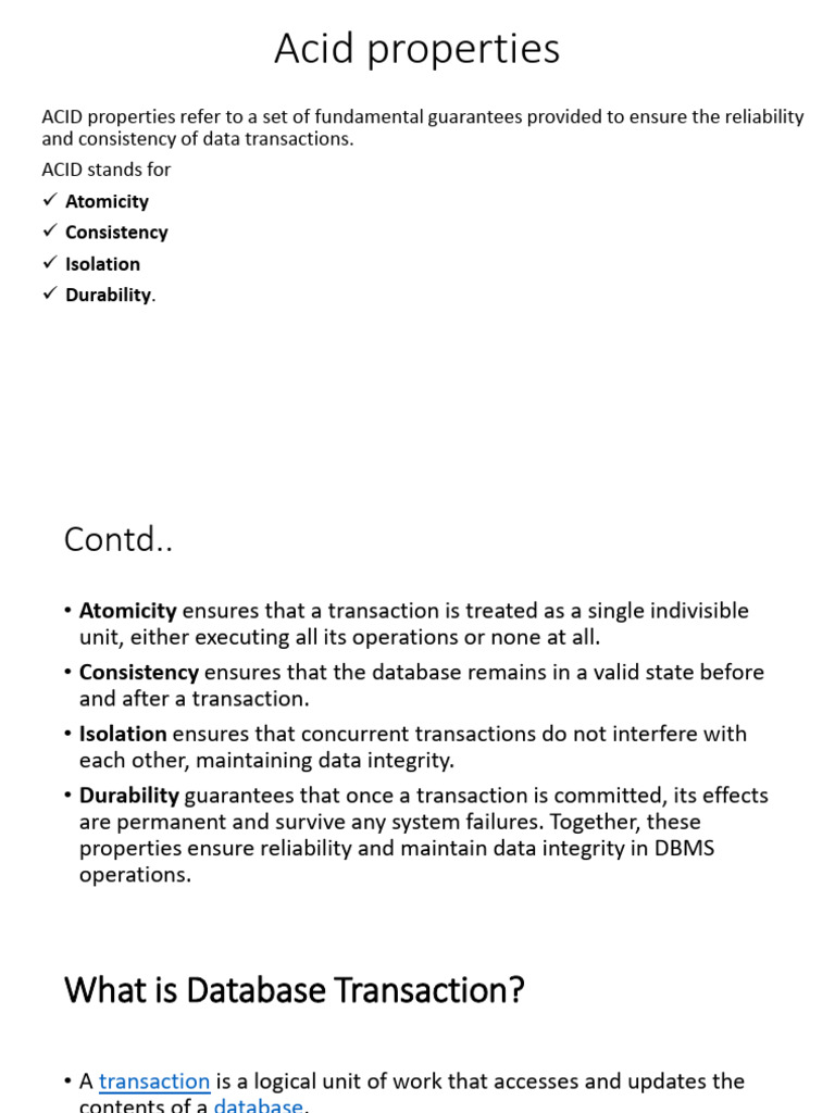 Acid Properties | PDF | Business | Computers