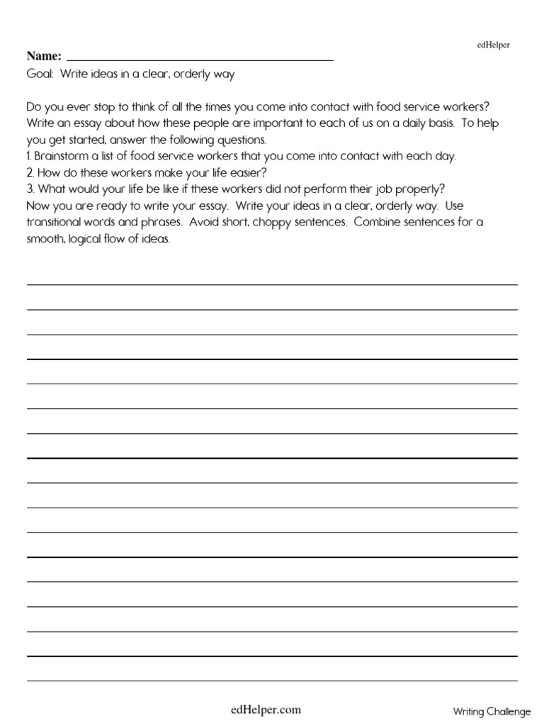 6th Grade Writing Prompts Worksheets | PDF