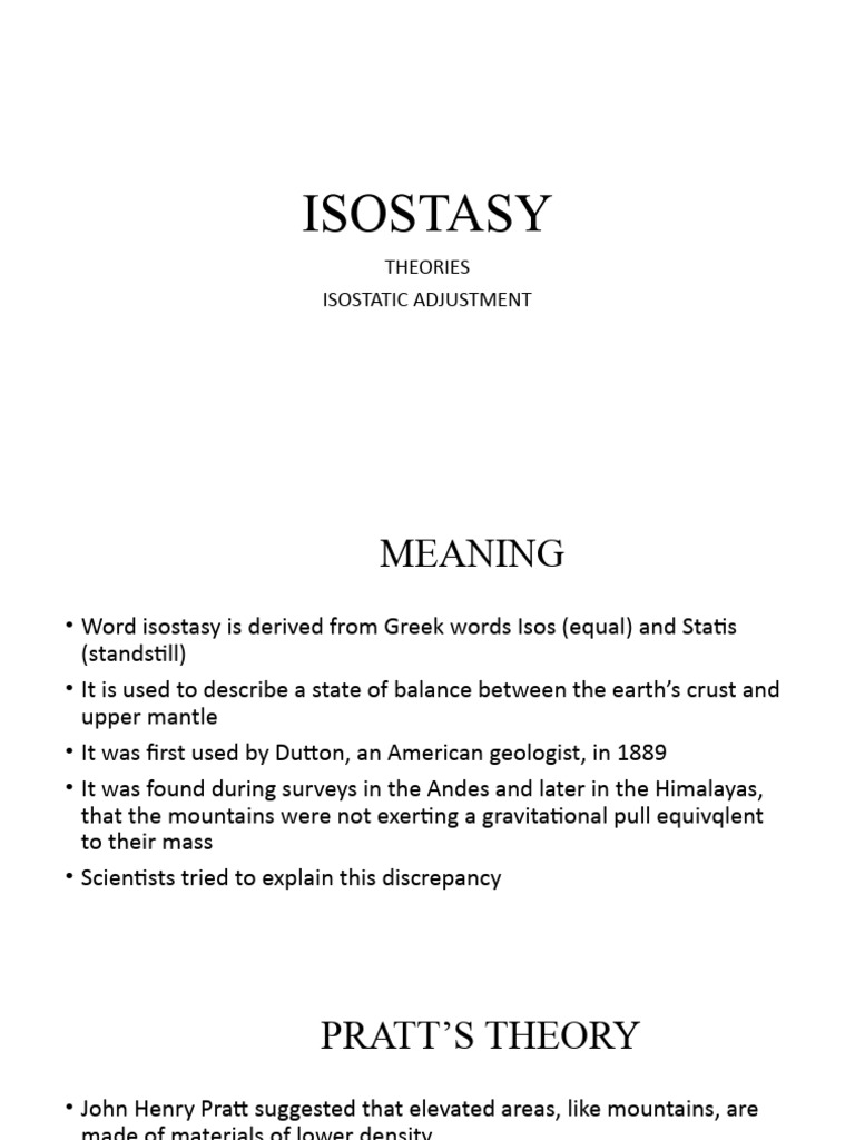 Understanding Isostasy Theories and Models | PDF | Science & Mathematics