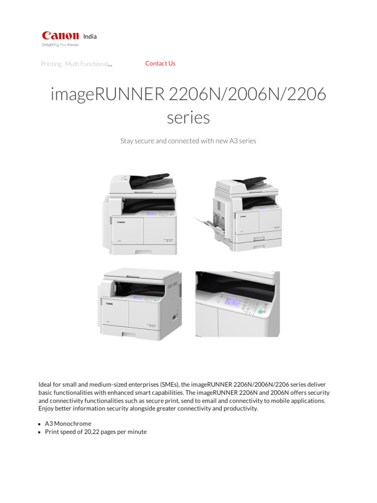 Multi Functional Devices - ImageRUNNER 2206N - 2006N - 2206 Series ...