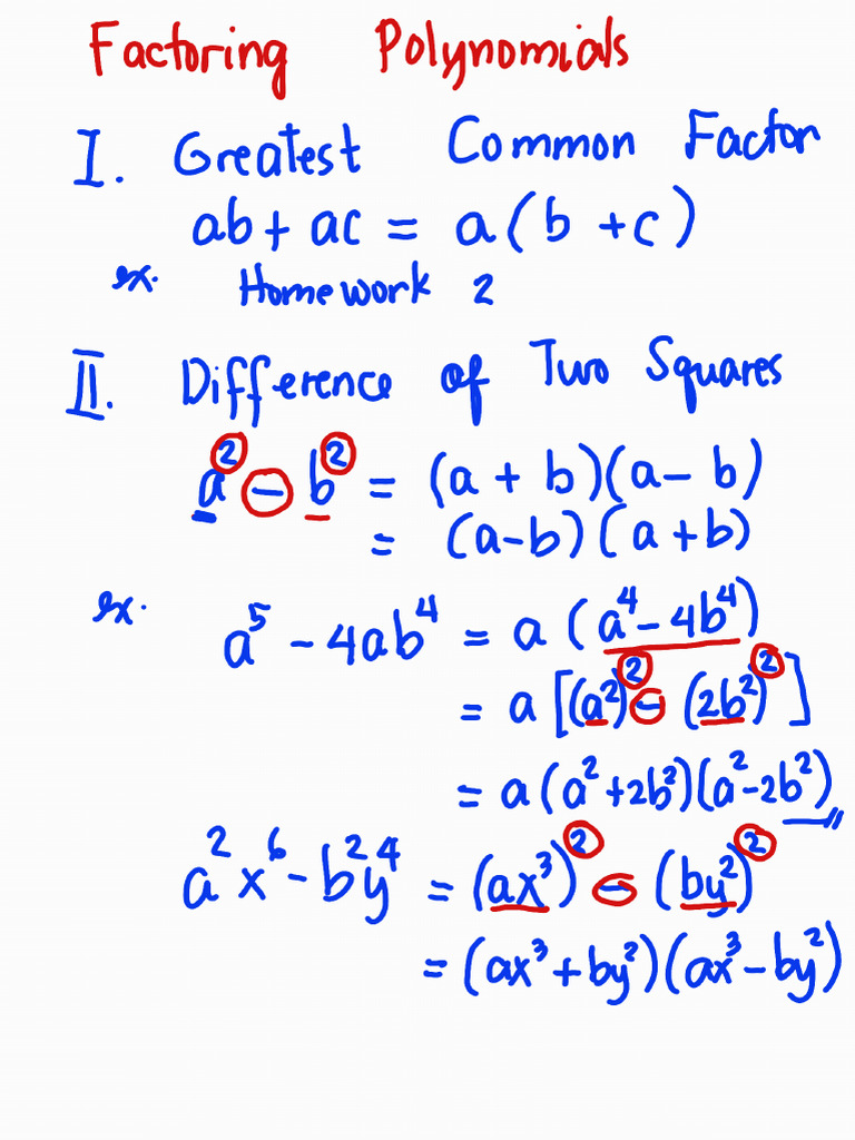 Factoring Polynomials Answers | PDF