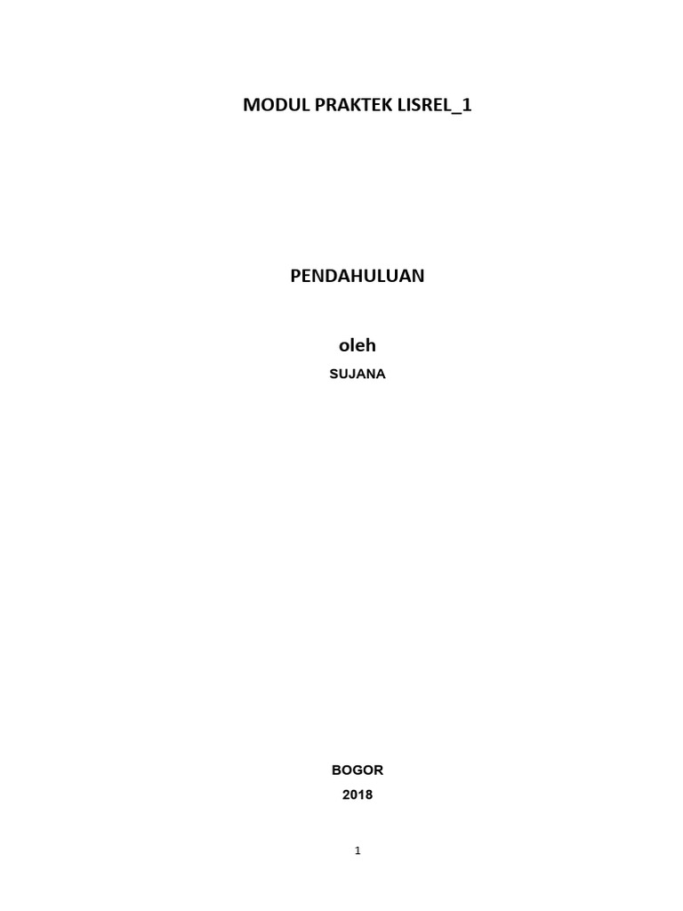 1 - Modul - 1 Praktek Lisrel | PDF