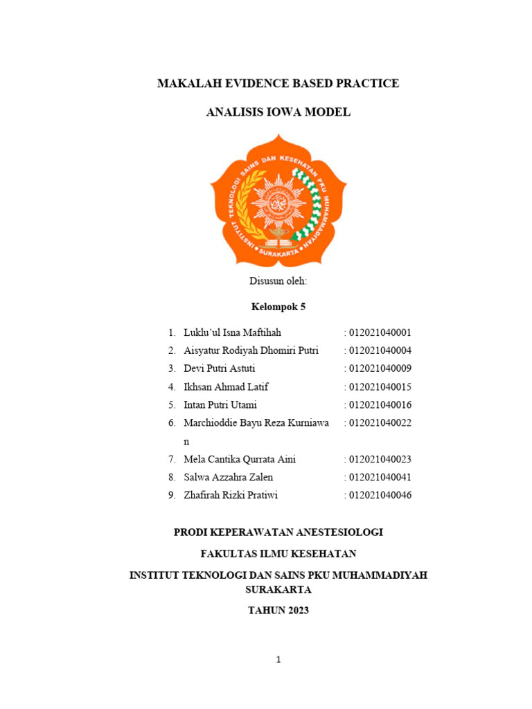 Analisis Model IOWA dalam EBP | PDF