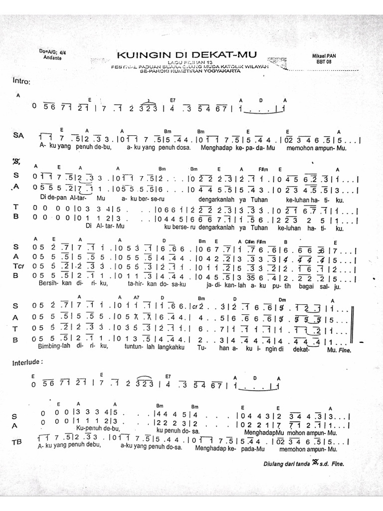 Kuingin Didekatmu Pembk | PDF