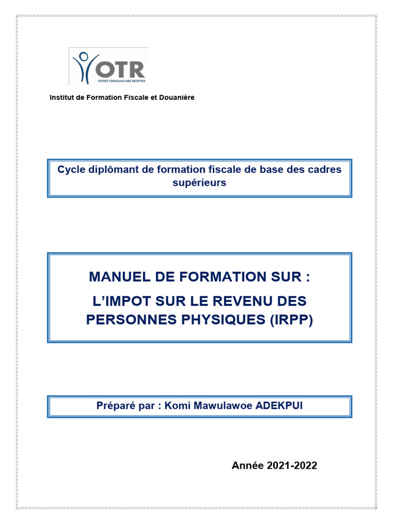 Fiscalité des Revenus au Togo : IRPP | PDF | Affaires | Finance et ...