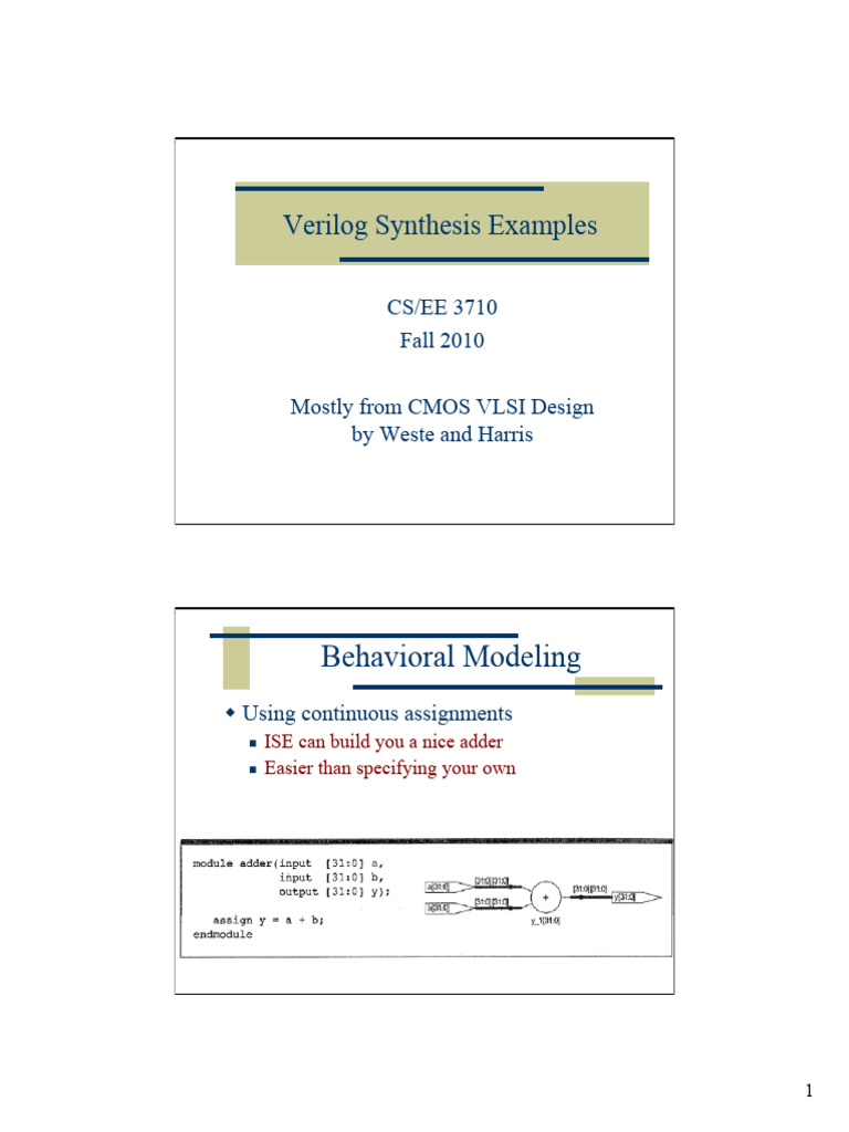 Verilog Synthesis Examplesx2 | PDF | Computer Programming | Digital ...