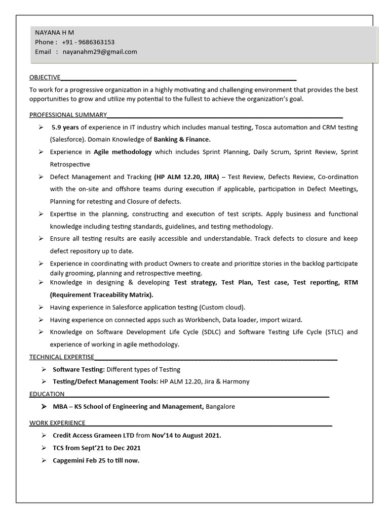 Nayana Resume | PDF