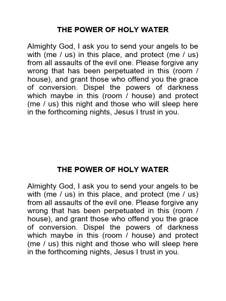 The Power of Holy Water | PDF | Foreign Language Studies | Religion ...