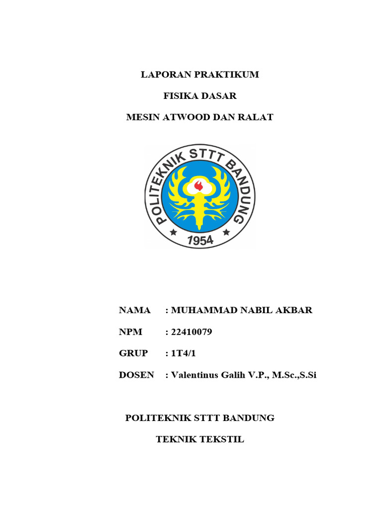 Laporan Mesin Atwood Dan Ralat (Nabil Akbar) | PDF