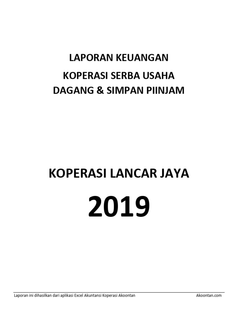 Contoh Laporan Keuangan Koperasi Simpan Pinjam | PDF