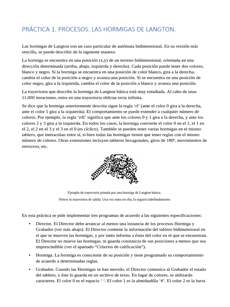 Practica_1._Procesos._Hormigas_de_Langton_1 | PDF | Ingeniería de ...