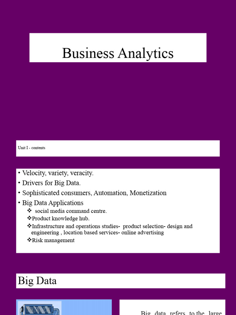 Unit I - Business Analytics | PDF