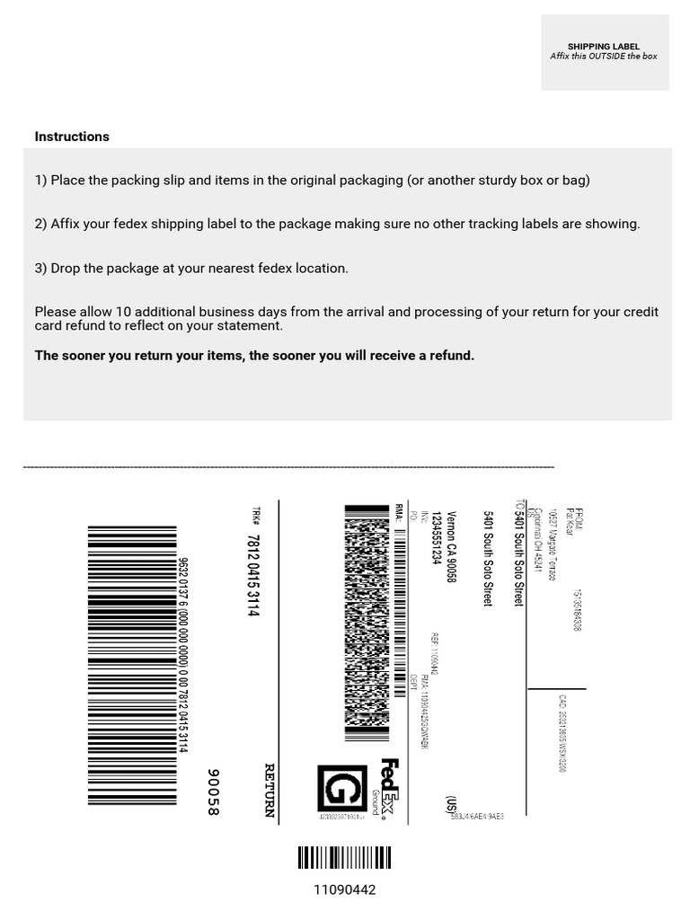 Nydj Return Label 3 | PDF