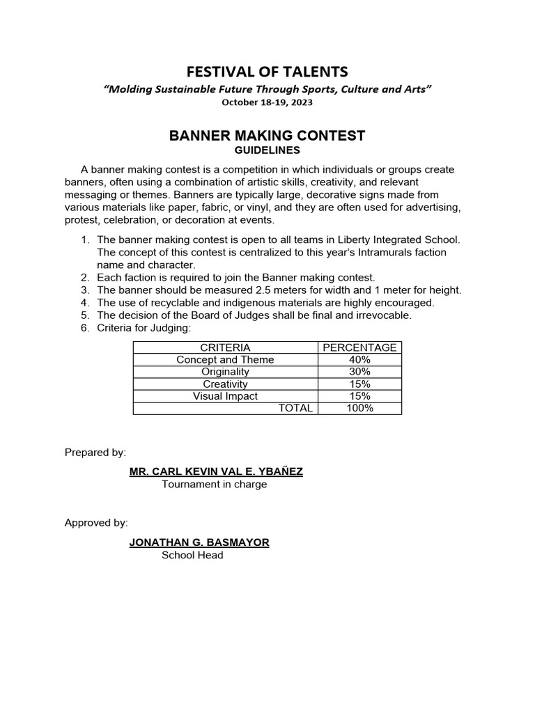 Banner Making Contest - Guidelines | PDF