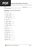 Grade6 Final Erunt Pretest | PDF