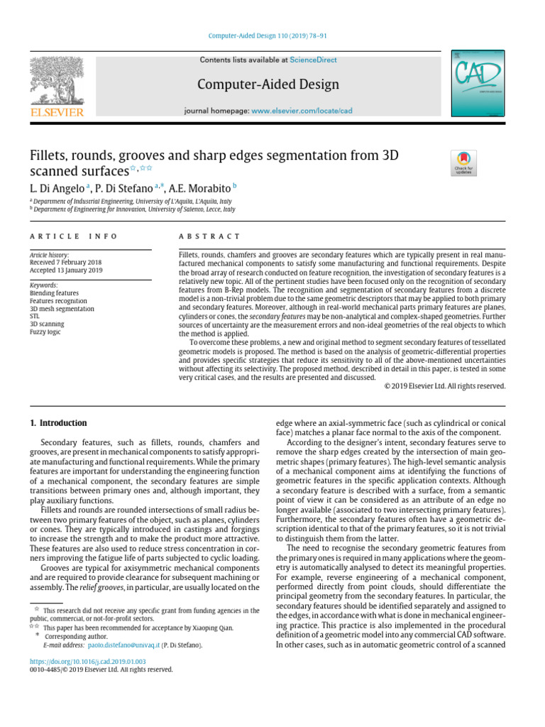 Fillets, Rounds, Grooves and Sharp Edges Segmentation From 3D | PDF ...