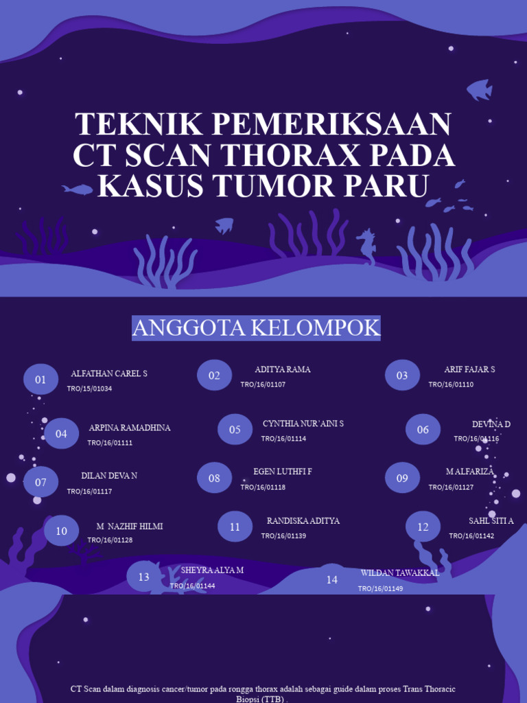 Materi Pemeriksaan CT Scan Thorax Pada Kasus Tumor Paru | PDF