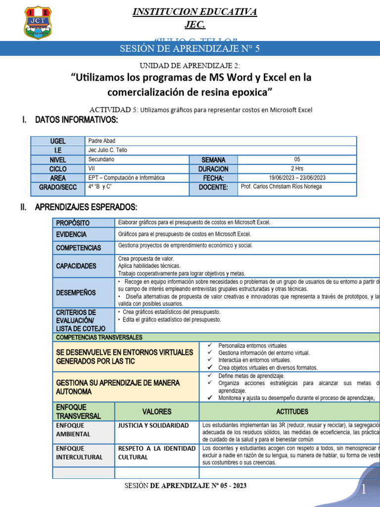 4º SES ACT 5-EPT Hoy | PDF | Aprendizaje | Evaluación