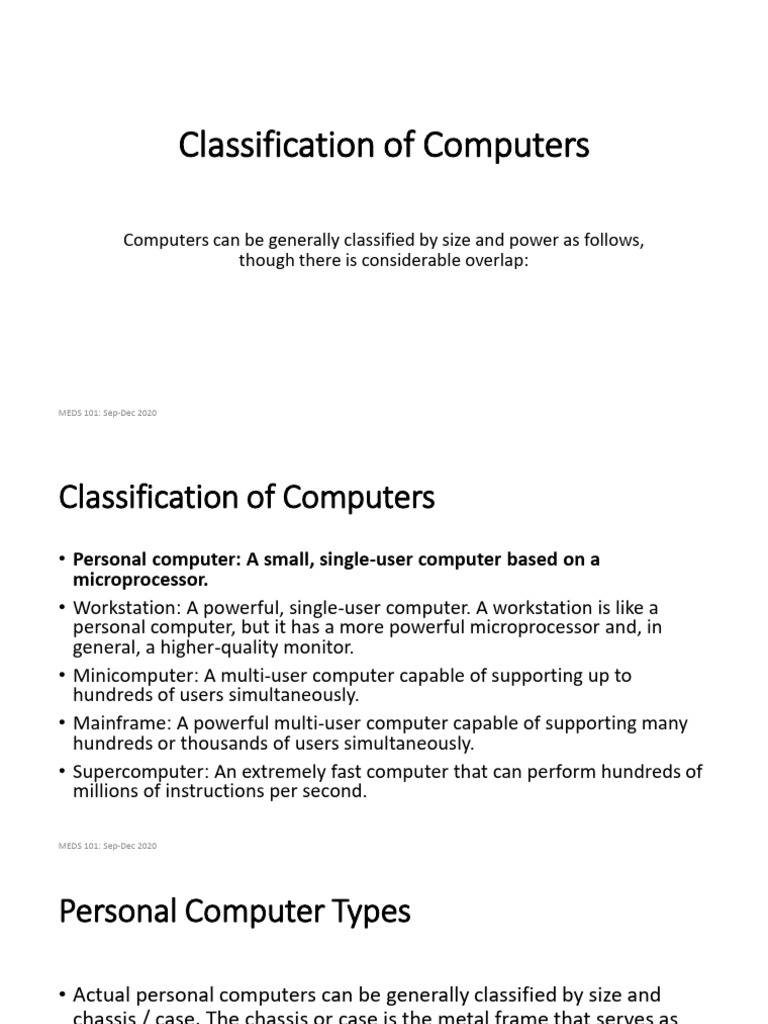 Classification of Computers | PDF | Operating System | Microsoft Windows