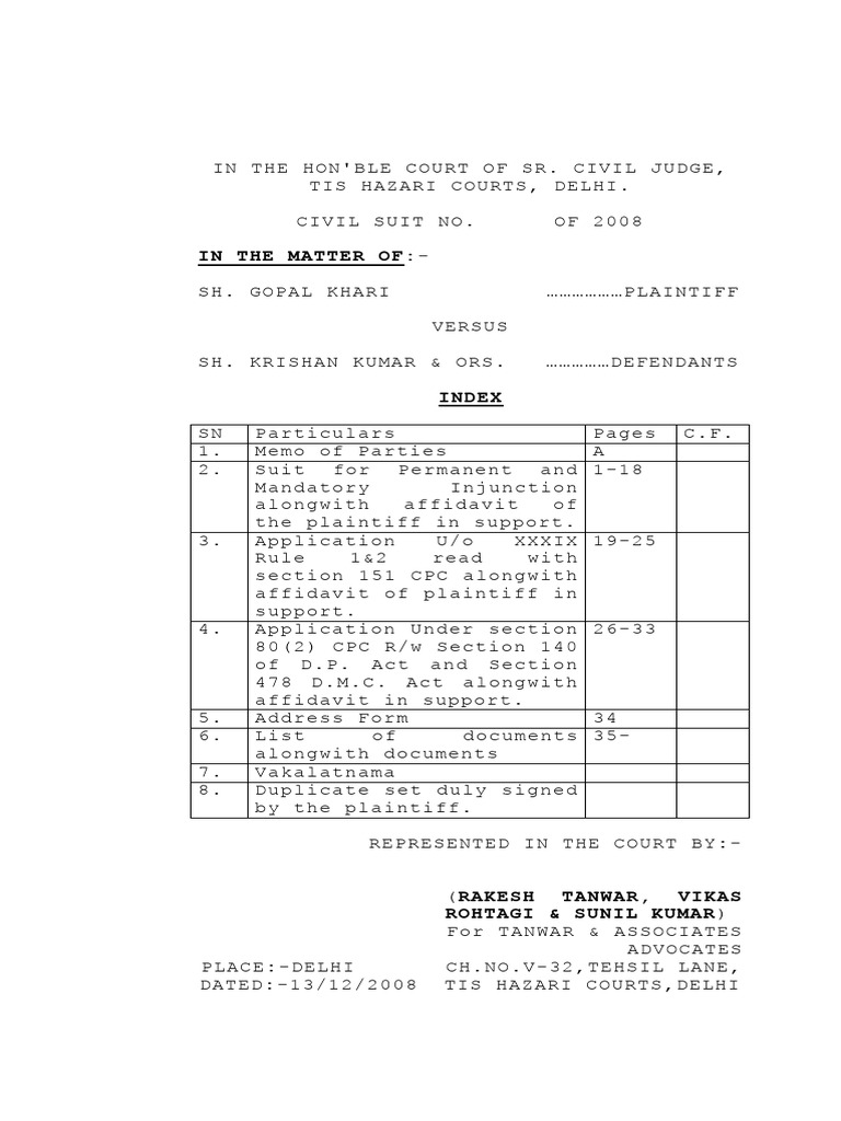 Gopal Khari-Krishan Kumar | PDF | Lawsuit | Affidavit