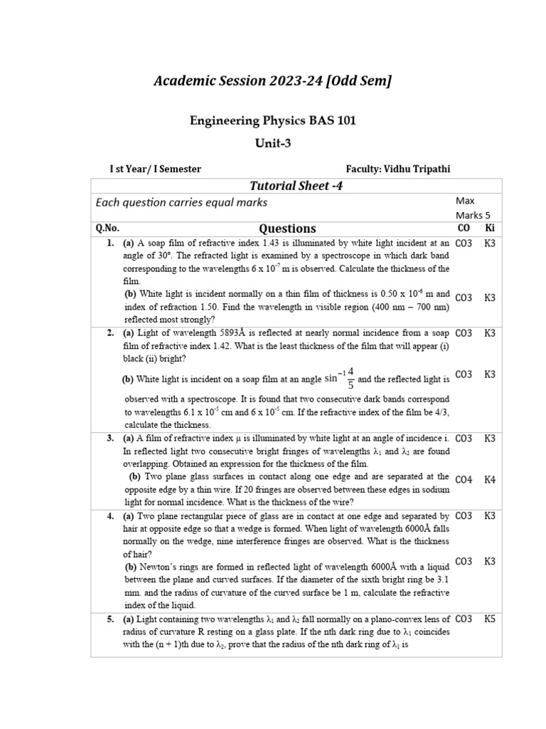 Uni 3 Physics Assignment | PDF