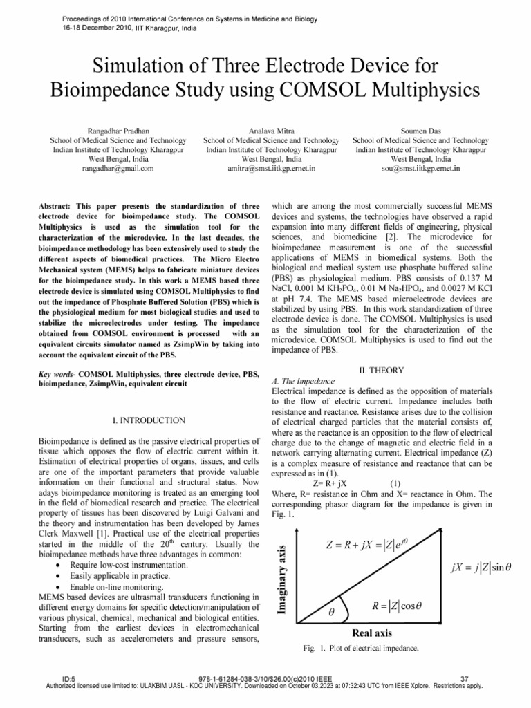 Bioimpedance Study with Three Electrodes | PDF