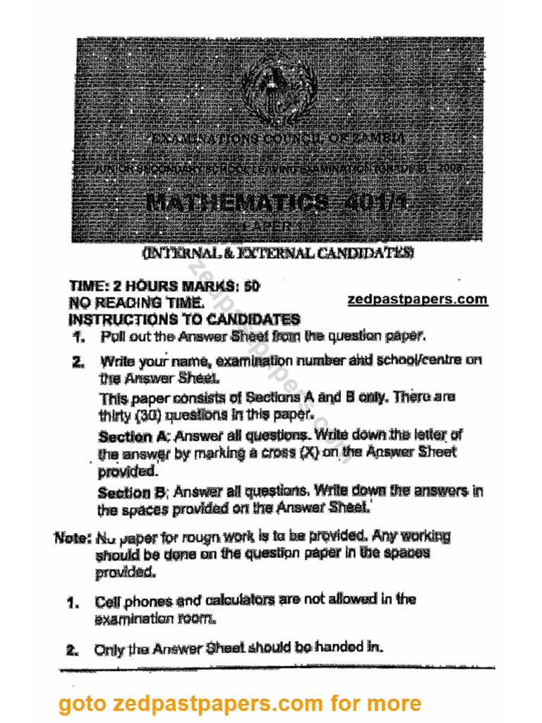 g9 Mathematics p1 2008 | PDF