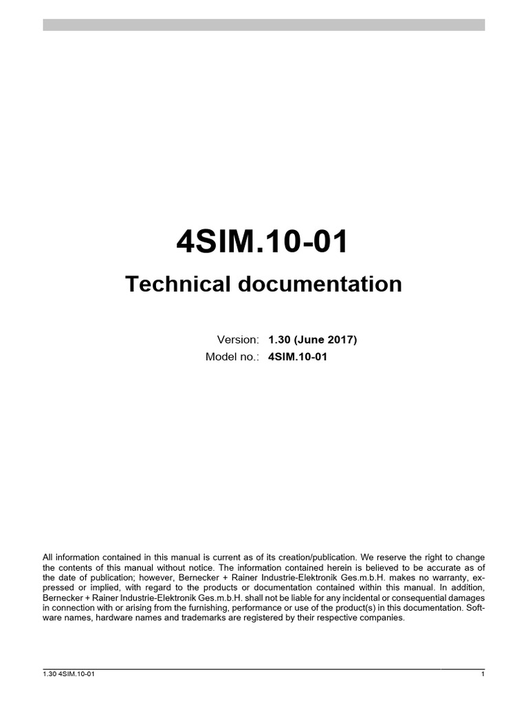 B&R Industrial Automation - 4SIM.10-01 | PDF | Electrostatic Discharge ...