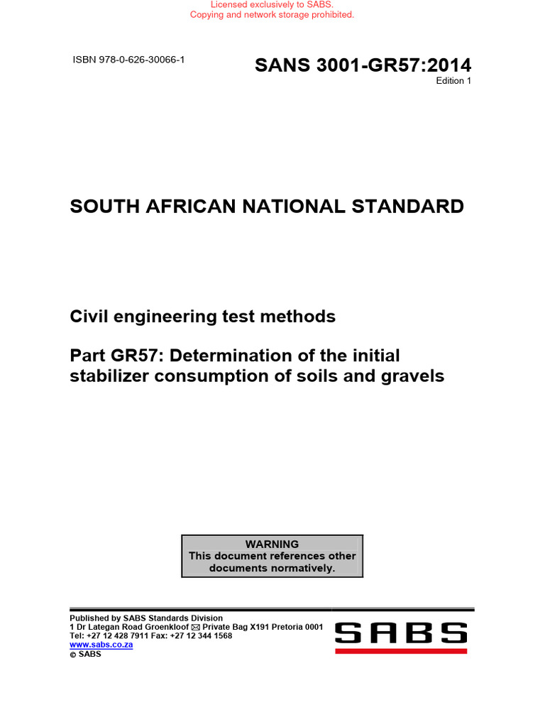 Sans 3001 Gr57 Pdf Cement Soil
