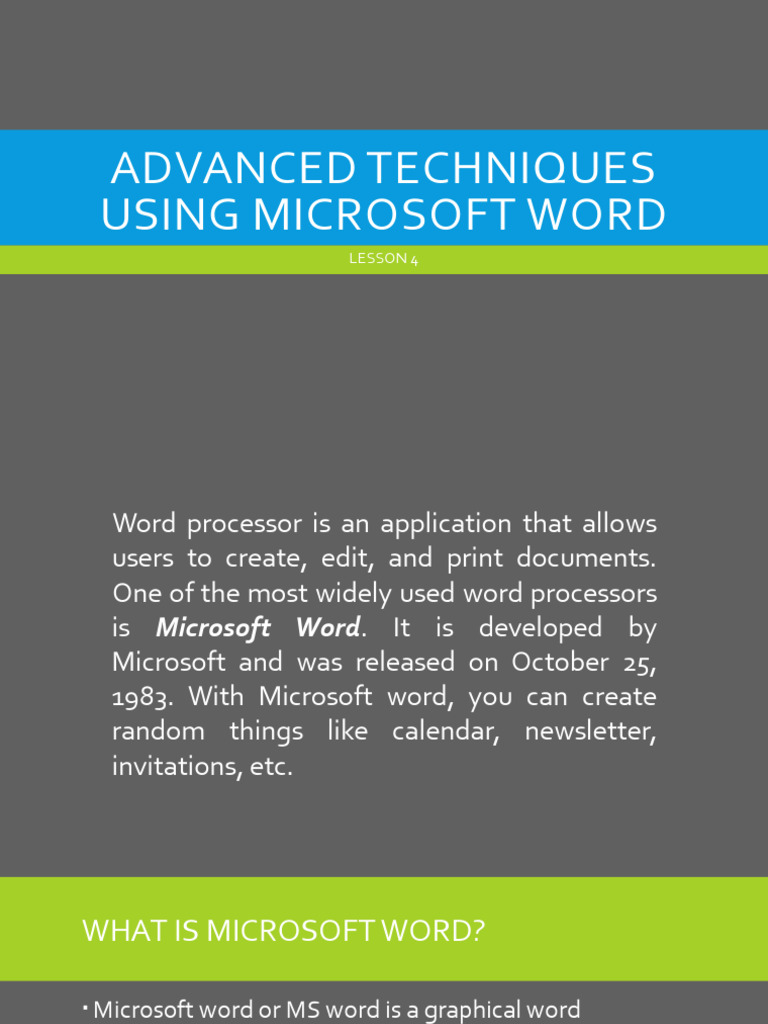 Lesson 4 | PDF | Microsoft Word | Software Engineering