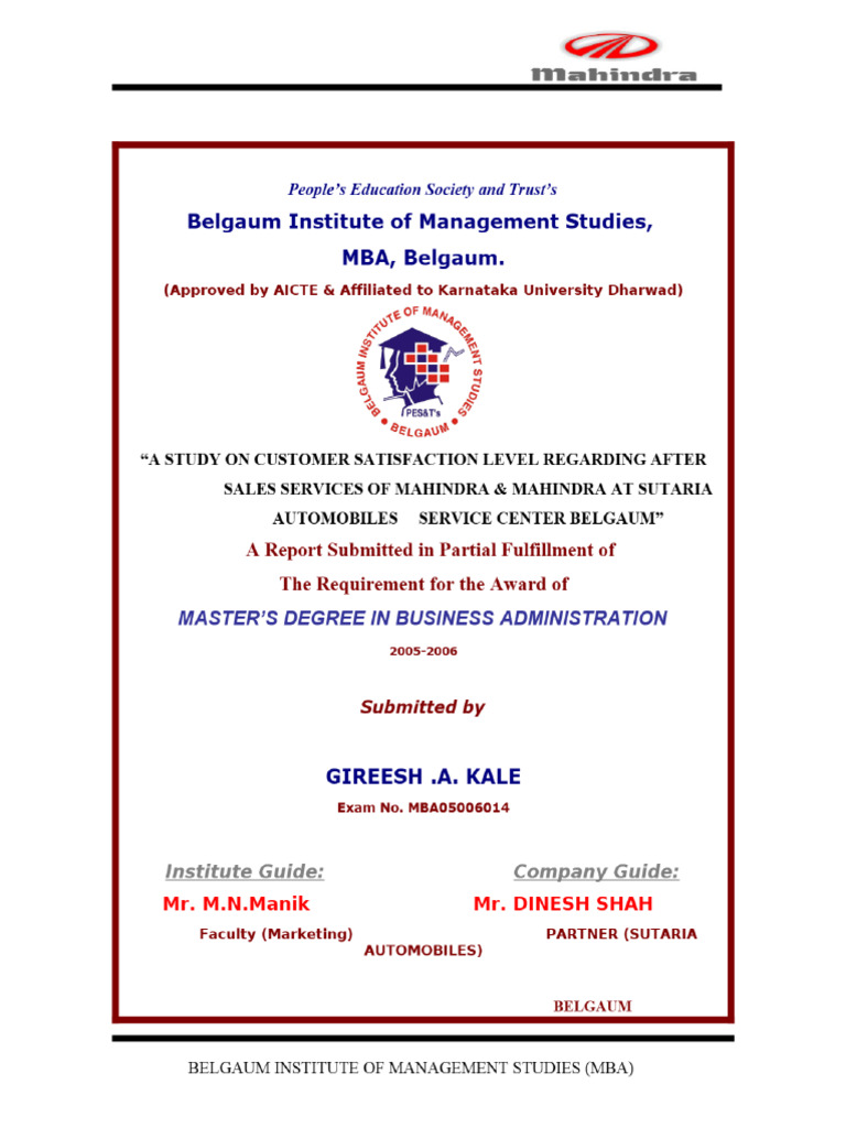 Mahindra&Mahindra Project Report - TOAZ - INFO | PDF