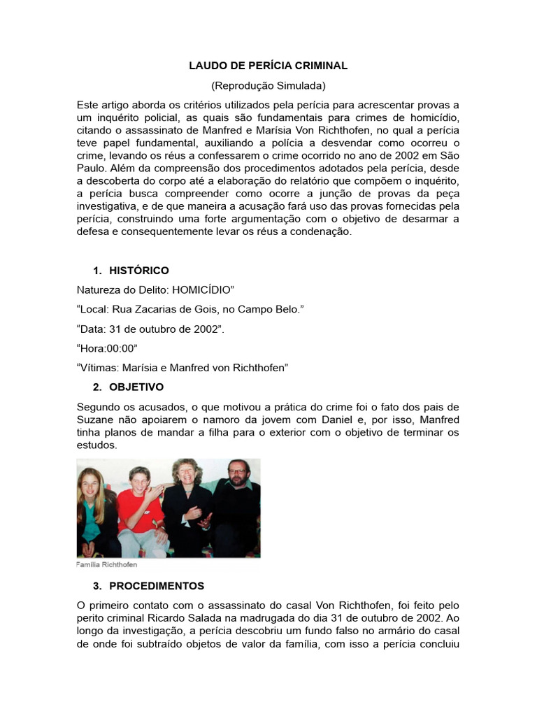 Laudo de Perícia Criminal | PDF | Testemunha especializada | Direito Penal