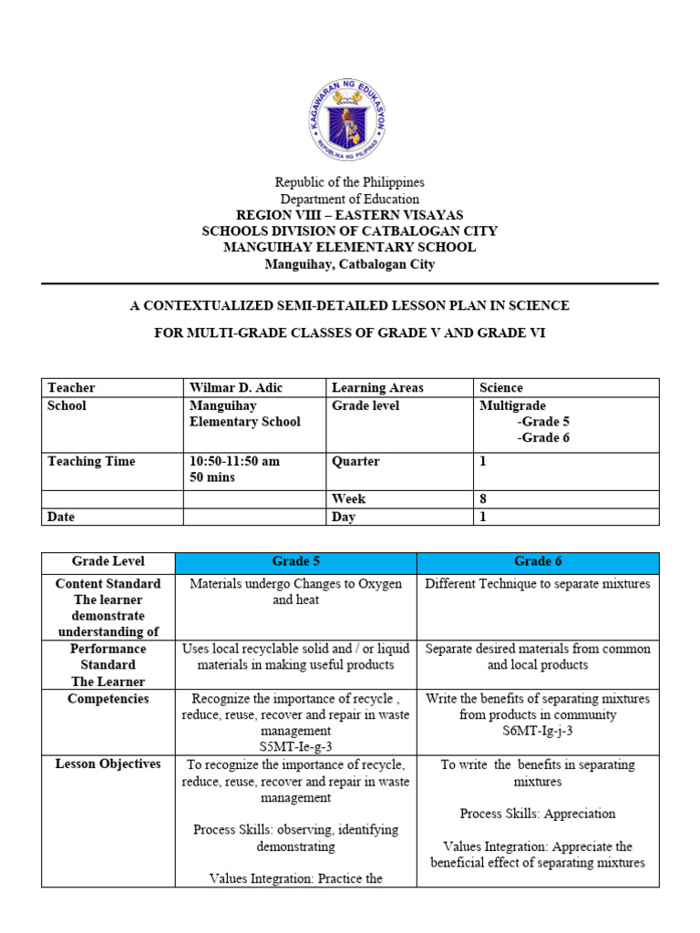 Science-Multigrade 5&6 | PDF | Waste | Mixture