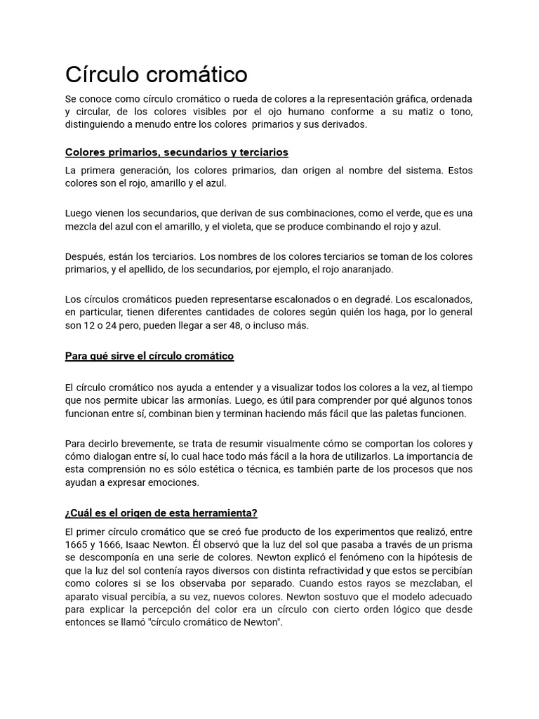 Círculo Cromático Def. | PDF