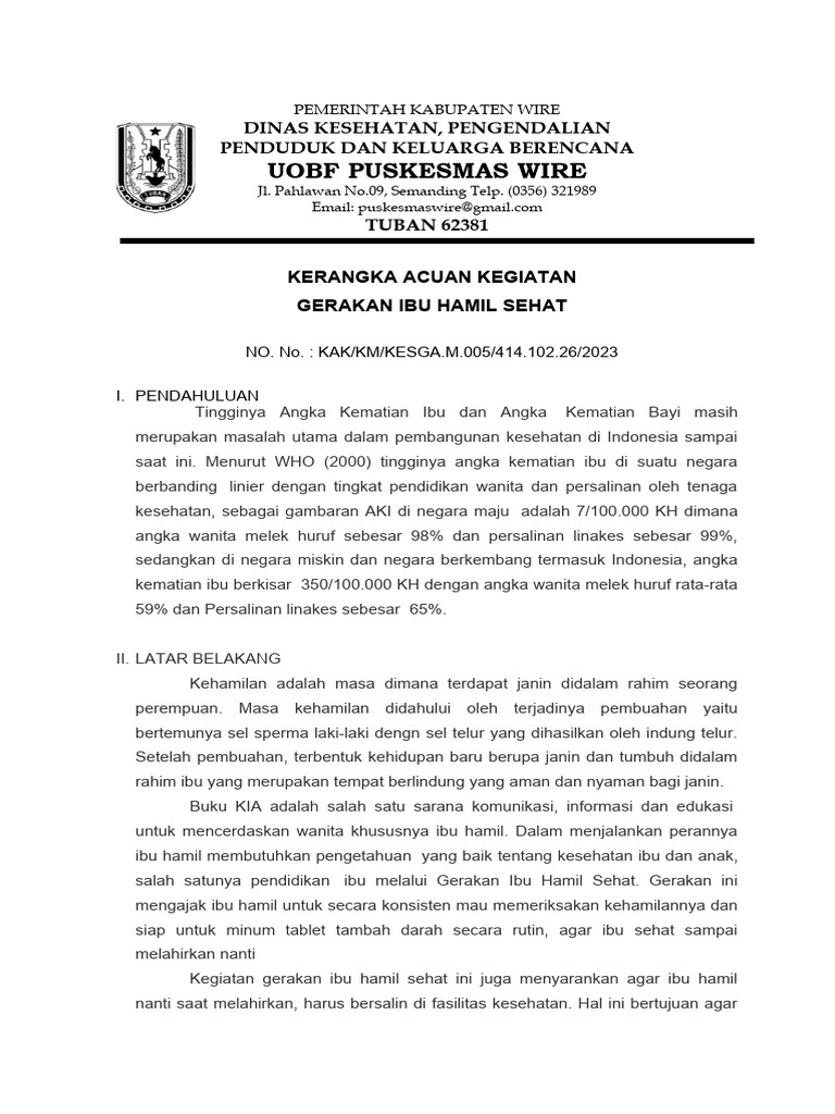 KAK Gerakan Bumil SHT 2023 | PDF