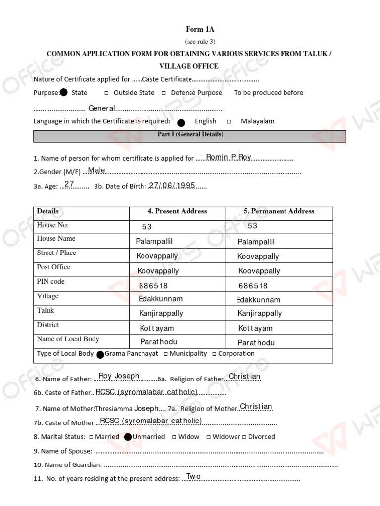 Caste Certificate | PDF | Government | Government And Personhood