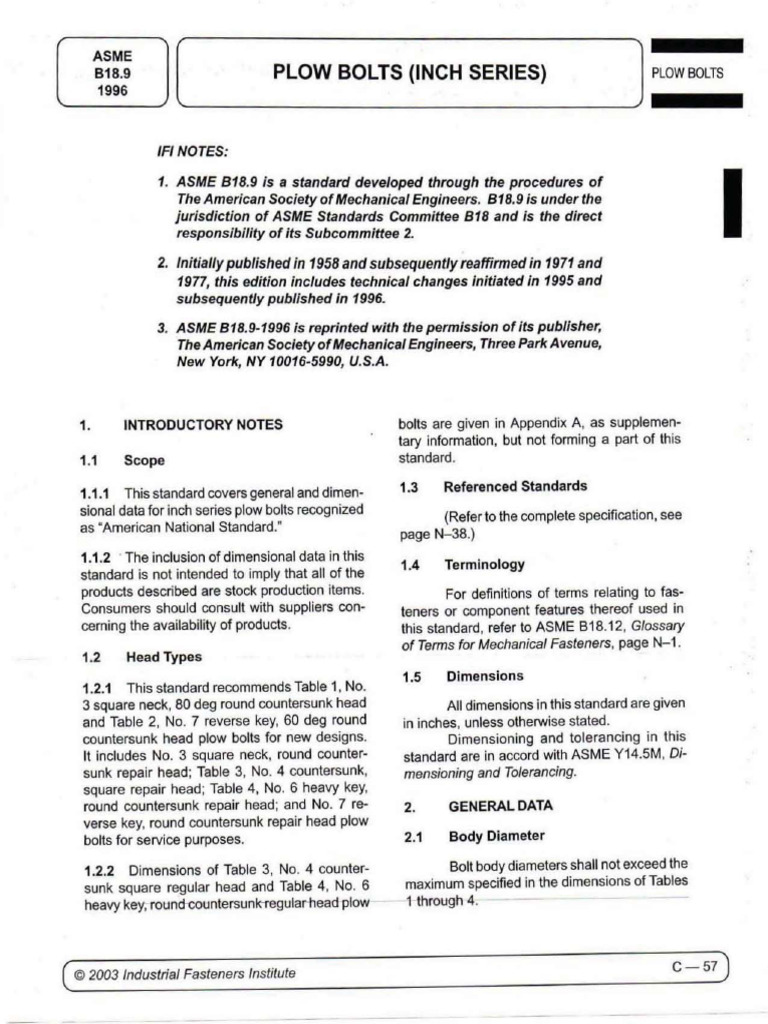 Asme B18.9 1996 | PDF | Screw | Metalworking