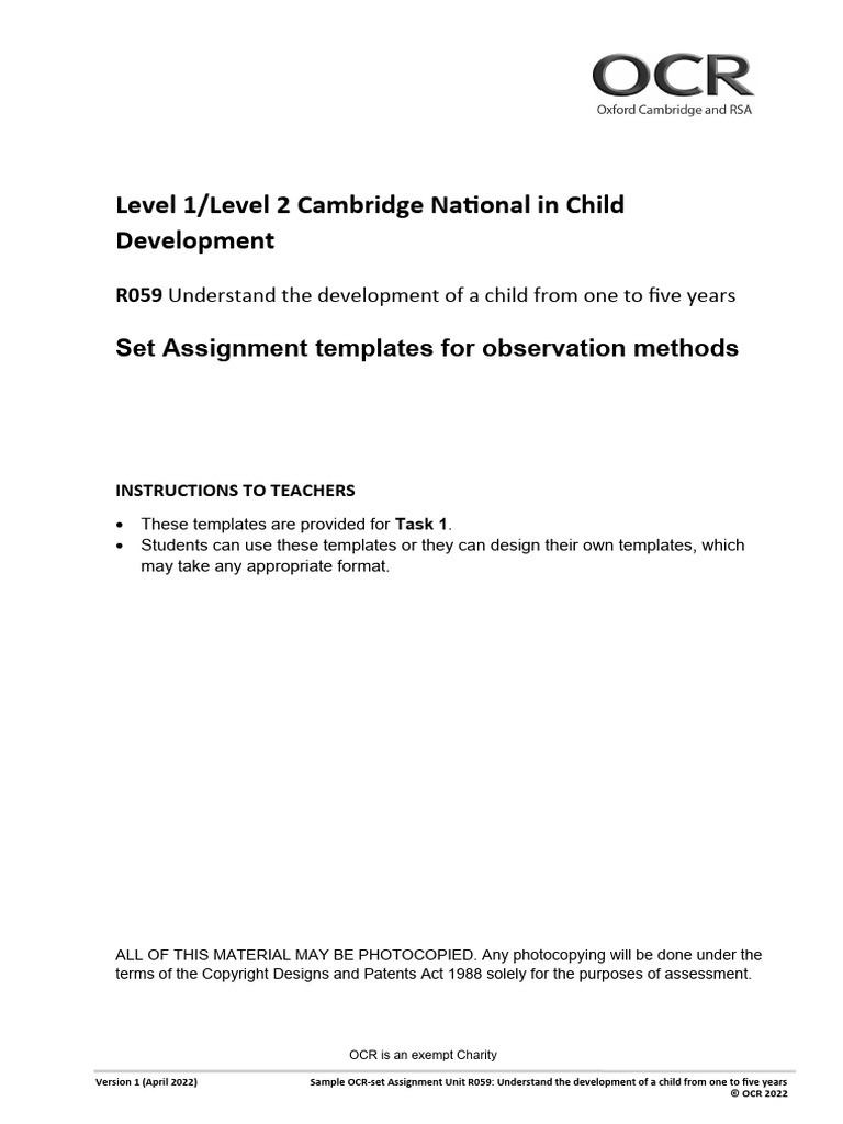 Templates For Observation Methods (R059) | PDF | Business