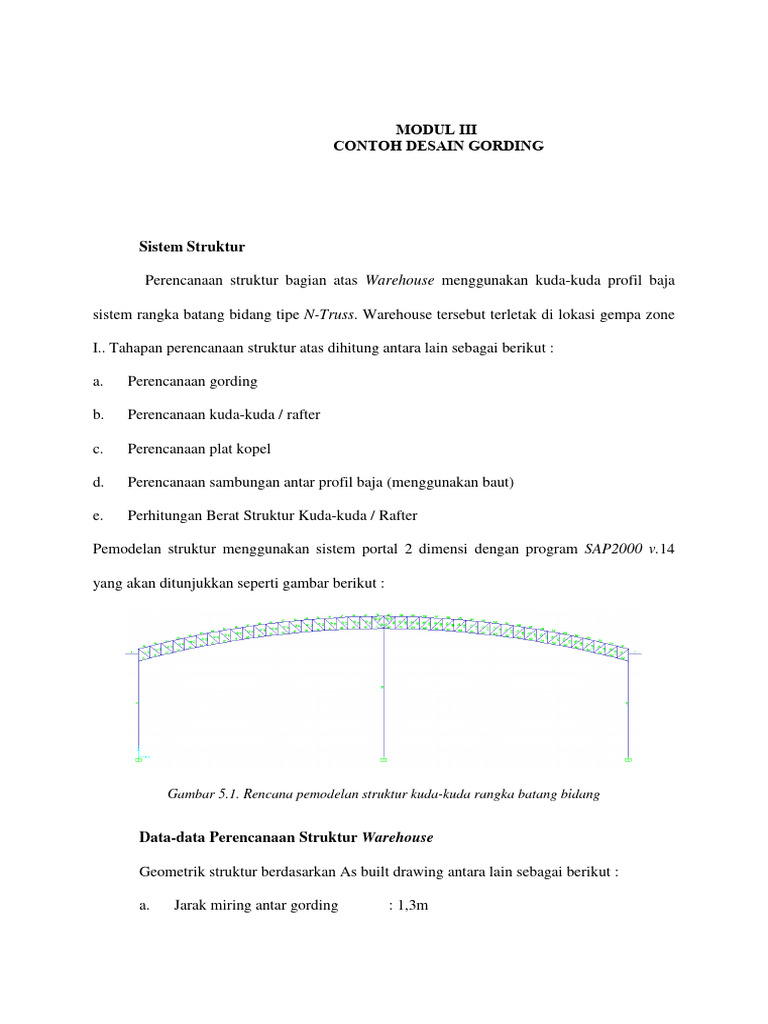 Desain Struktur Atap Baja N-Truss | PDF | Sains & Matematika