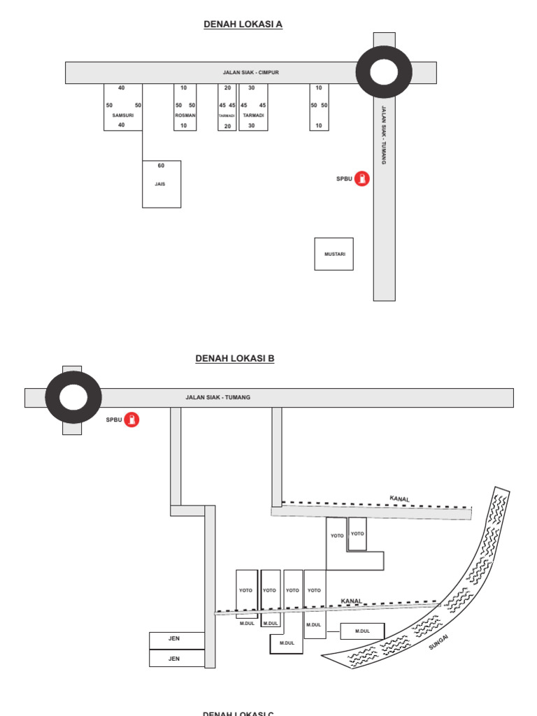 Denah Lokasi SPBU Jalan Siak | PDF