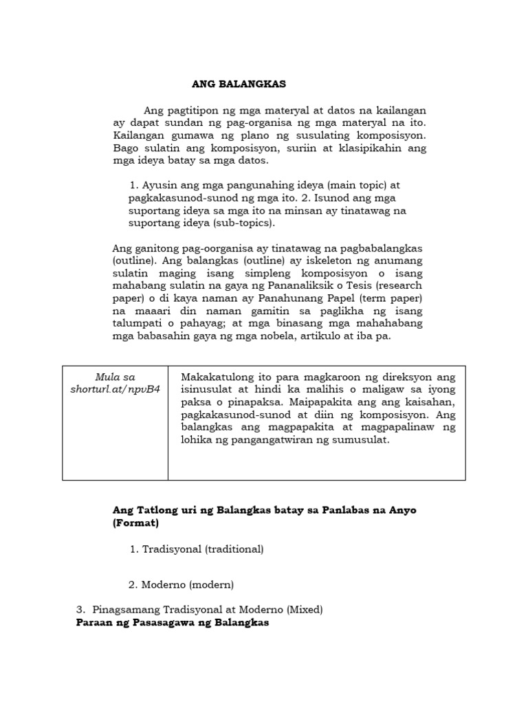 Ang Balangkas | PDF
