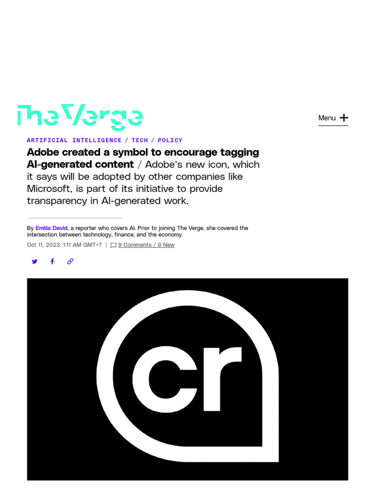 Adobe created a symbol to encourage tagging AI-generated content | PDF