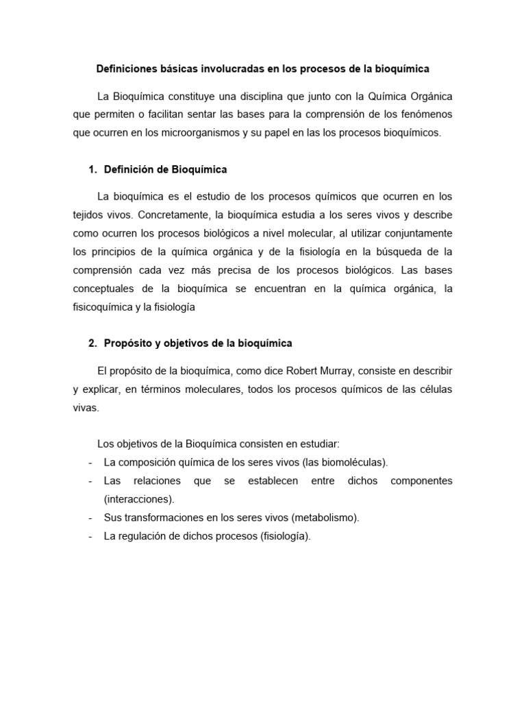 Definición y historia de la bioquímica | PDF | Bioquímica | Química