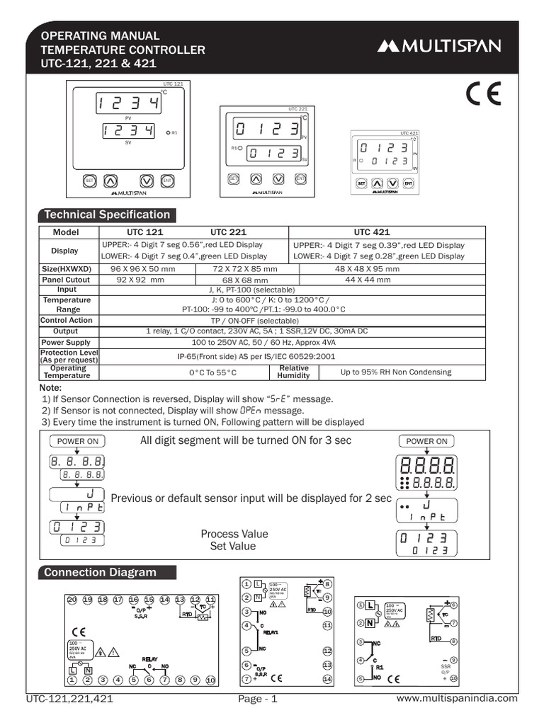 Multispan Utc 421 Digital Timer | PDF | Electrical Wiring | Switch