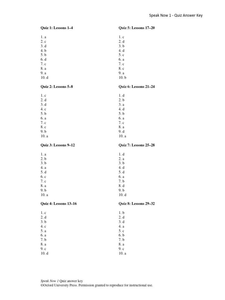 SN1 Quiz Answer Key | PDF