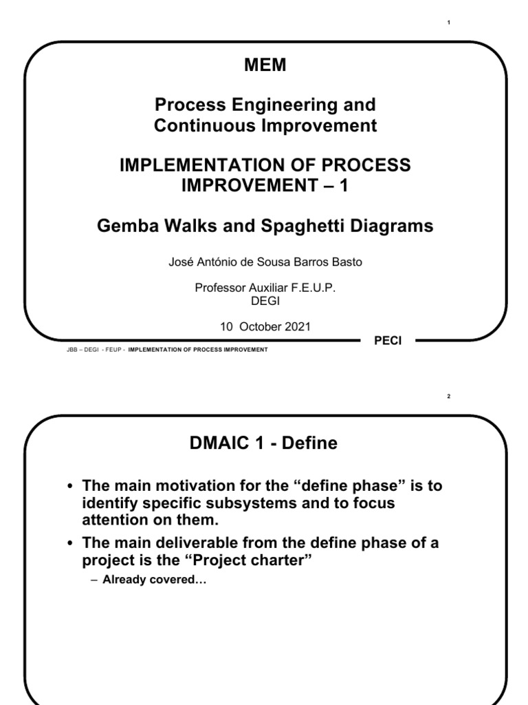 ProceEngContImprov - 4 - DMAIC - Define - SIPOC - GembaWalk ...