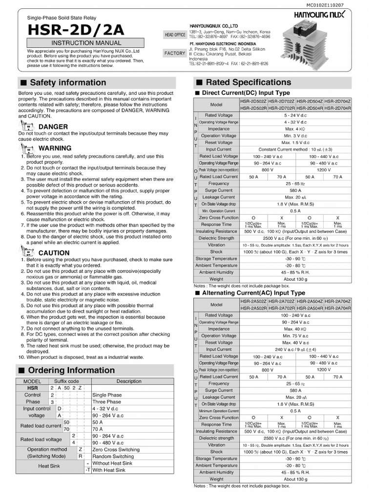 HSR - 2D (LOW) Serisi Manuel | PDF