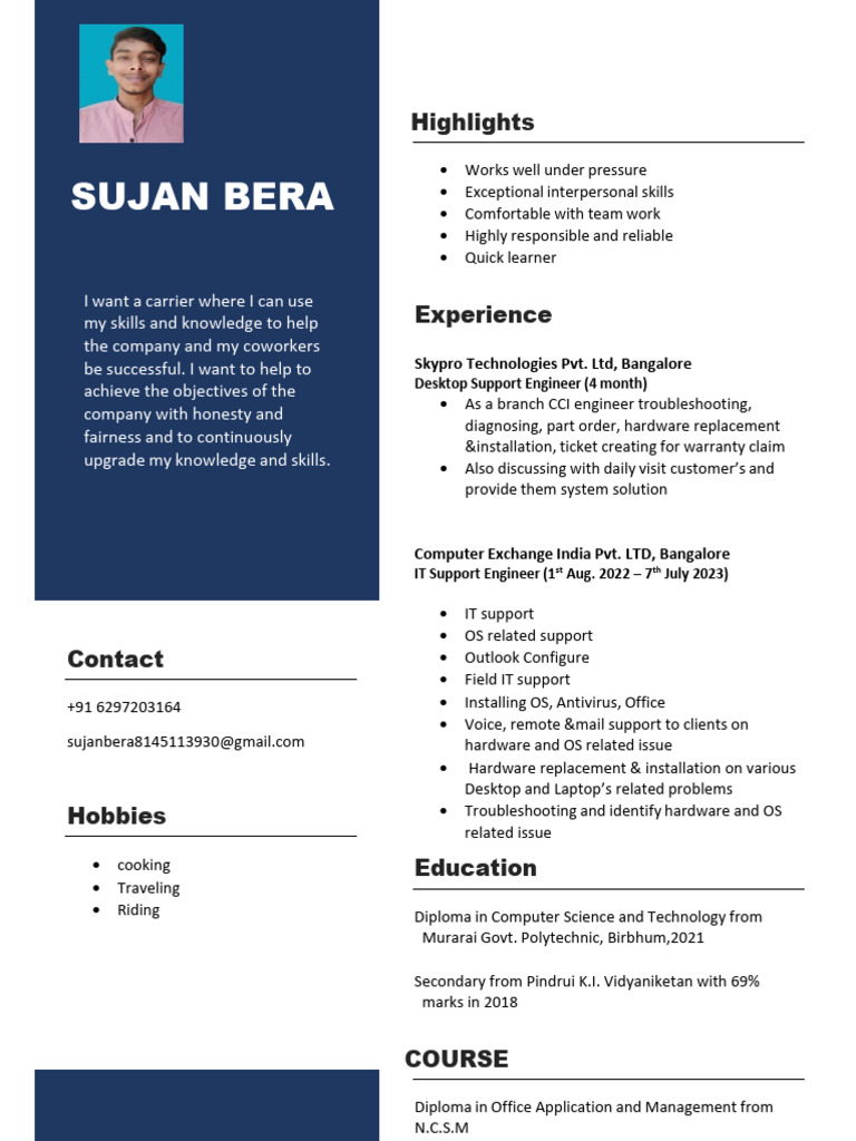 SUJAN CV computer operator | PDF | Computing | System Software