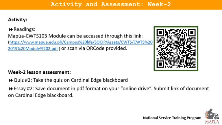 Activity and Assessment cwts103 W2 | PDF